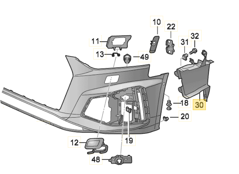 Kierownica powietrza Audi A5 S-Line S5 2018- 8W6121763D 8W6121764D ...