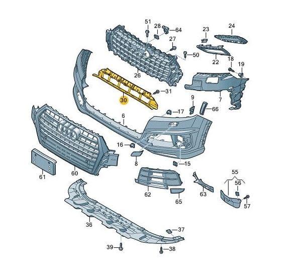 KRATKA ZDERZAKA AUDI Q7 4M S-LINE 4M0807647A NOWA Części ASO 4M0807647A