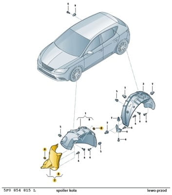 Nadkole przednie część przednia lewa Seat Leon 13- Części ASO 5F0854815L