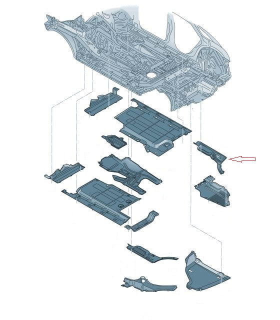 Wykładzina osłona podłogi lewa zewnętrzna Audi Q5 2009-2012 Części ASO ...